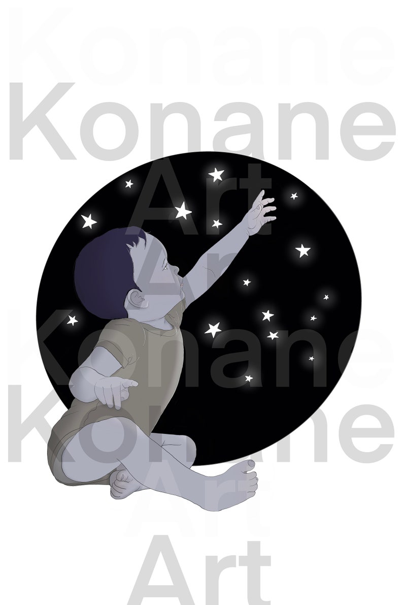 Baby Hand Grabbing Stars Nursery Print Reach for the Stars | Etsy