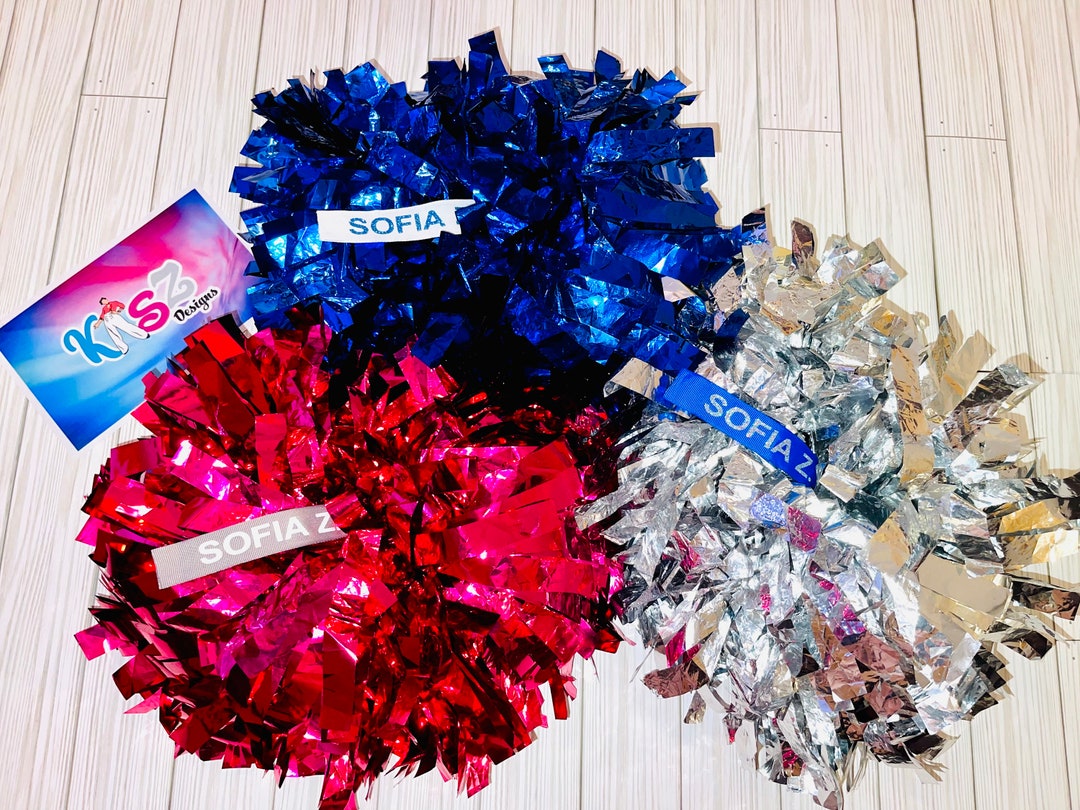 Pom Pom Personalized Name Tags Set of 2 or 3 Tags for Cheer or Dance ...