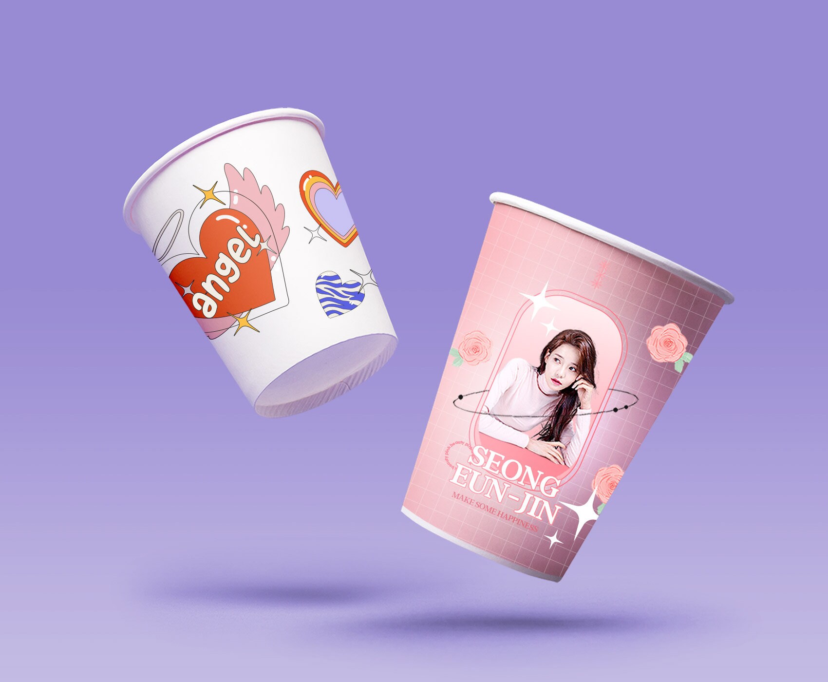 Custom Printed Paper Cups With Lids 1,000pc Logo Image Any Event 10/12 ...