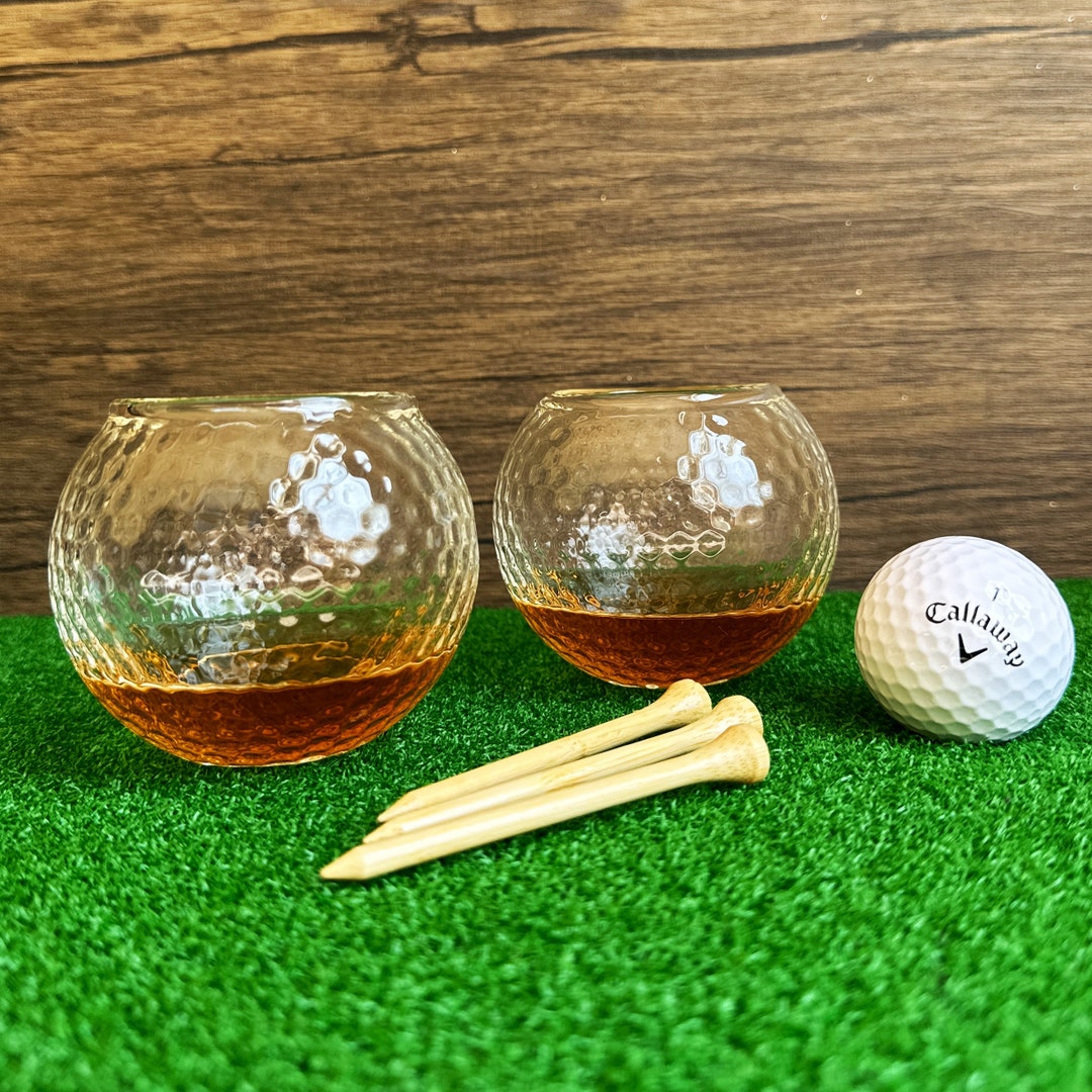 Personalized Golf Ball Whiskey Glass Set Rock Bourbon Glass Groomsmen ...