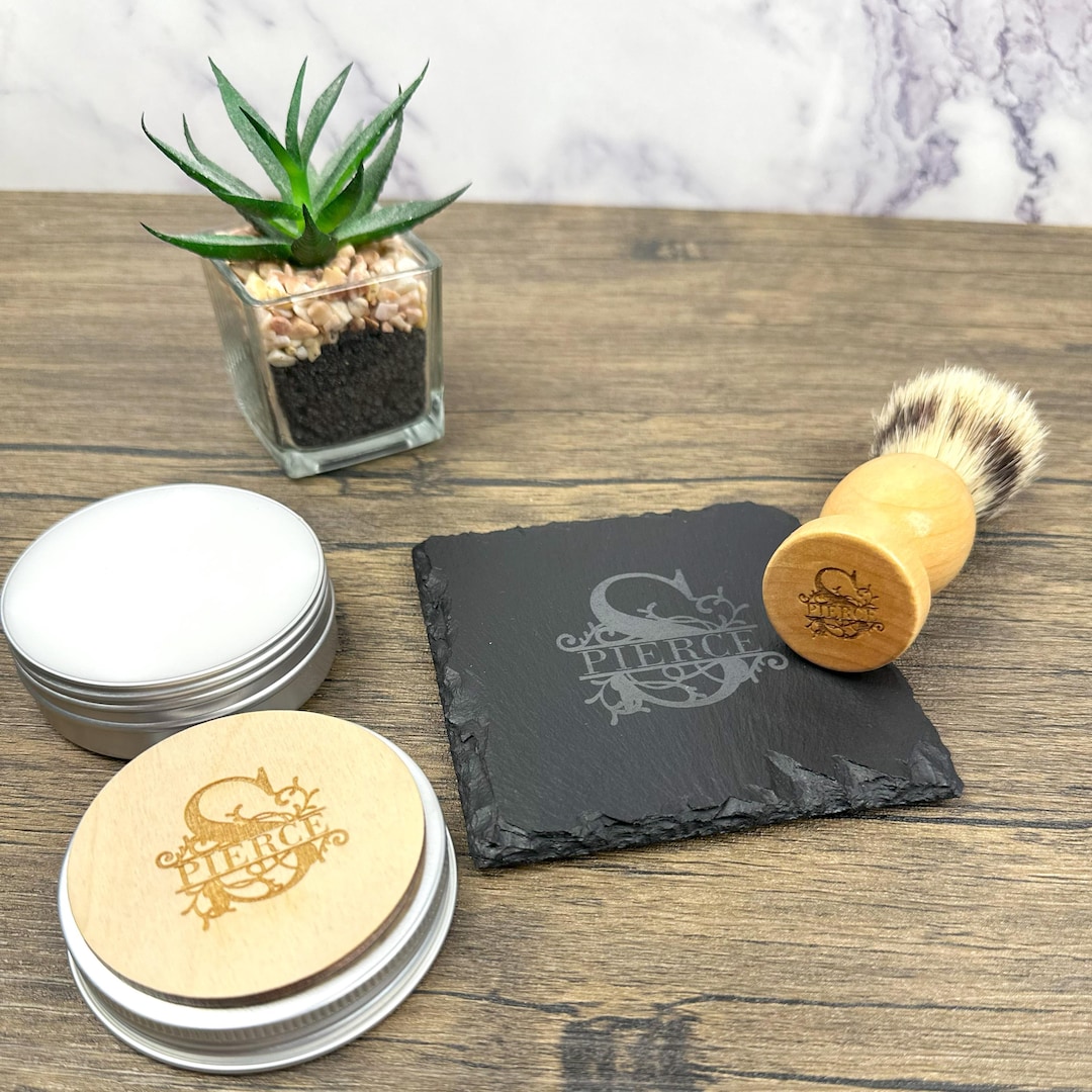 Personalized Shaving Gift Set for Men - Shaving Brush, Beard Comb ...