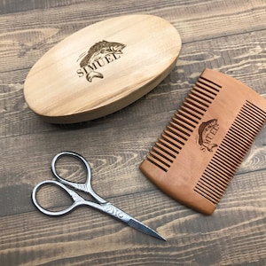 Deer Antlers Engraved Beard Brush Personalized Beard Comb Deer Buck ...