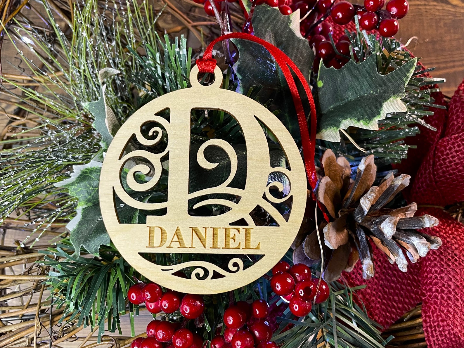 Monogram Ornament Initial Ornament Christmas Ornament - Etsy