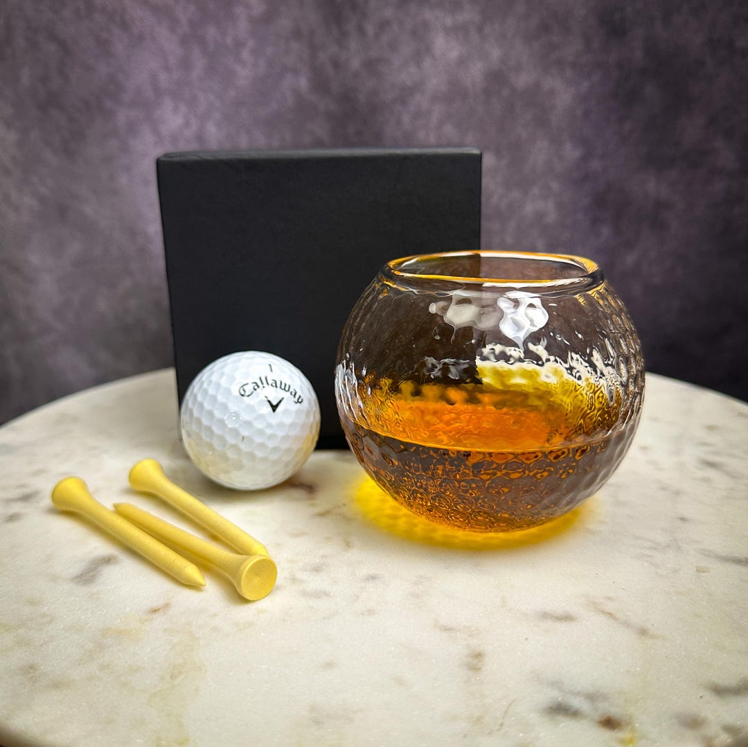 Personalized Golf Ball Whiskey Glass Gift Set Engraved Golf Rocks Glass ...