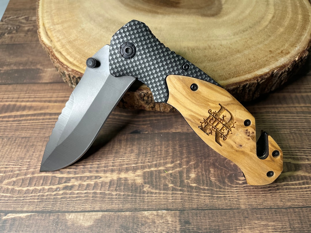 Engraved Pocket Knife for Boyfriend, Personalized Monogram Knife for ...