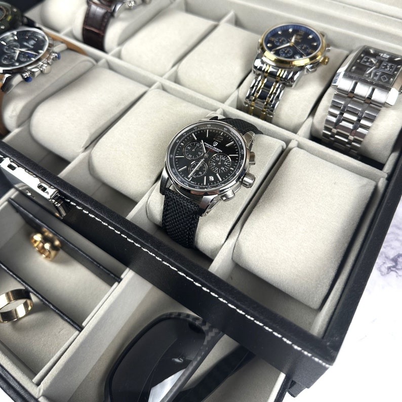 Engraved Leather Watch Box Father of the Groom Gift Usher Watch Storage ...