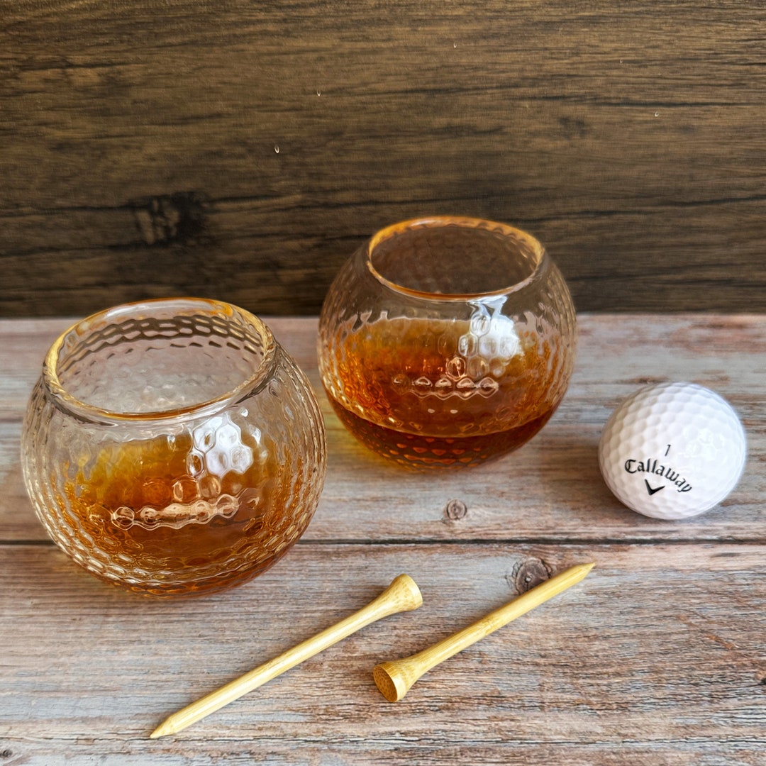 Personalized Golf Ball Whiskey Glass Set Rock Bourbon Groomsmen Father ...