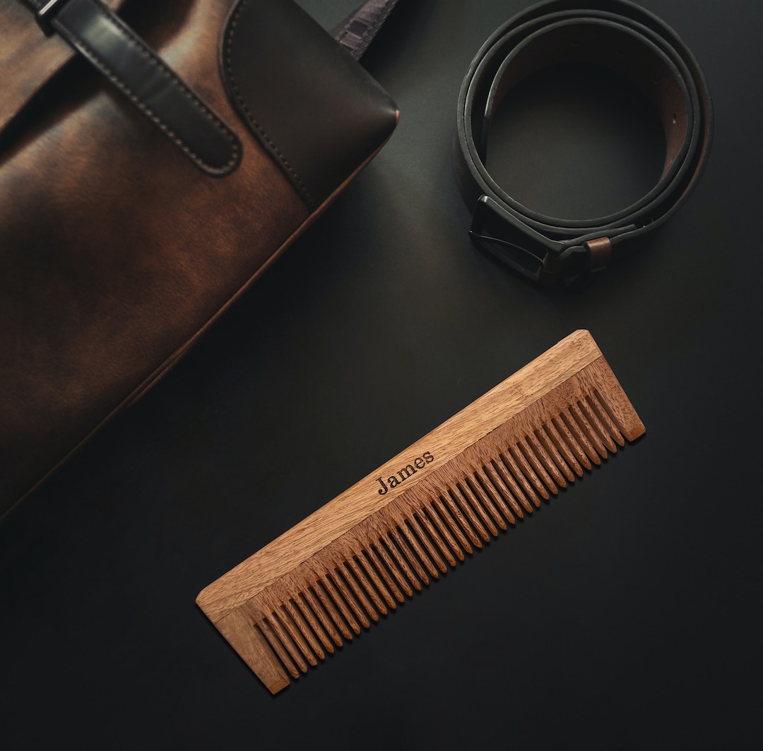 Wooden Comb for Men Hair Comb Personalized Beard Neem Comb Custom for ...