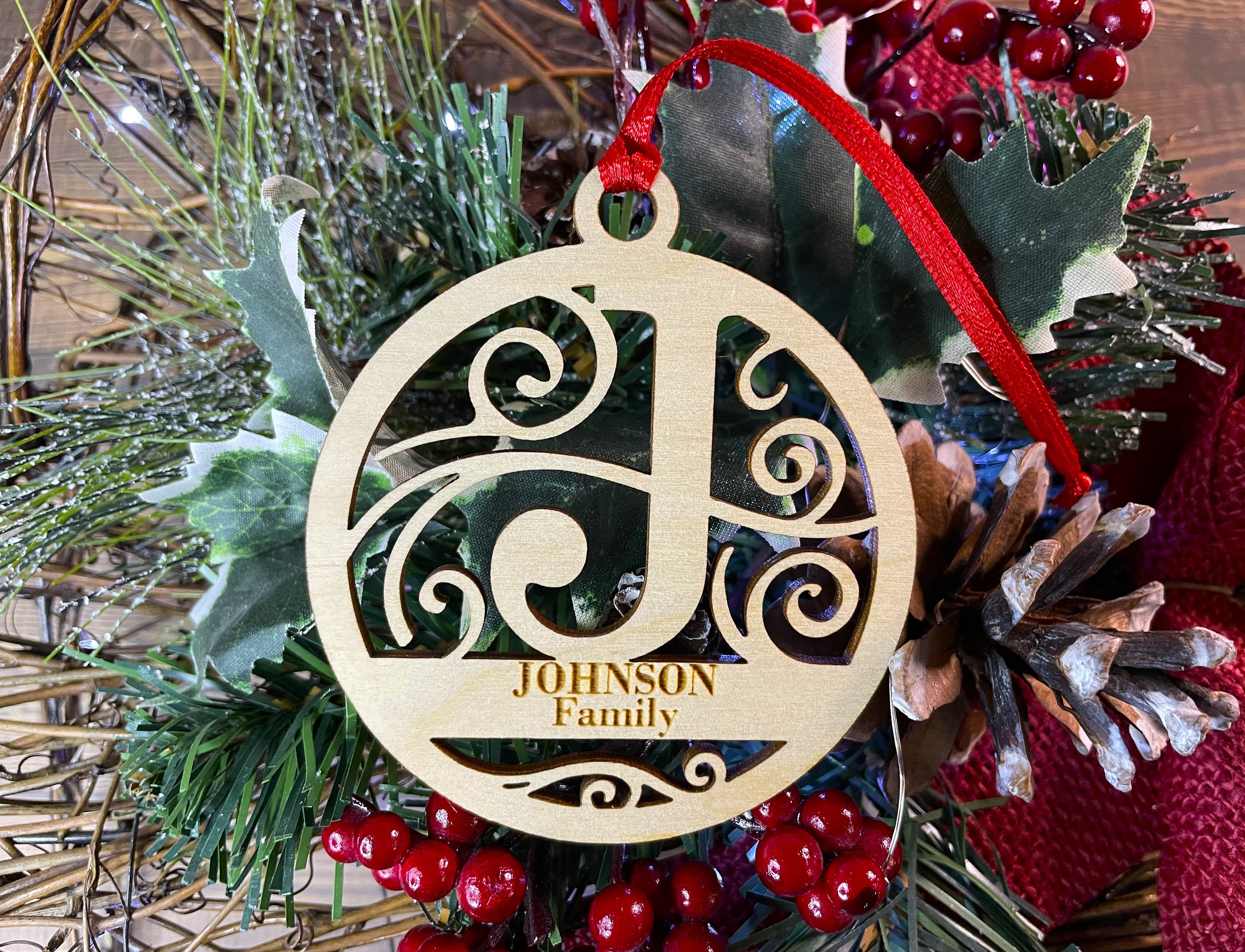 Monogram Ornament Initial Ornament Christmas Ornament - Etsy