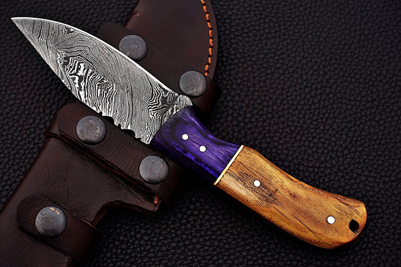CUSTOM HANDMADE HUNTING Knife Made With Purple Micarta Olive - Etsy
