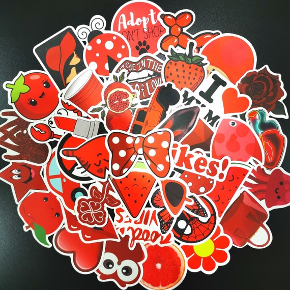 Red Vsco Girl Sticker Pack 50pcs - Etsy