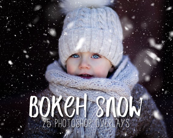 Snow Overlays Falling Snow Photoshop Snow Layers Bokeh - Etsy