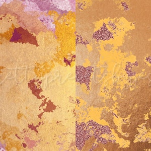 Pink and Gold Digital Paper, Digital Scrapbook Paper, Pretty Watercolor ...