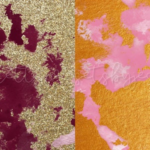 Pink and Gold Digital Paper, Digital Scrapbook Paper, Pretty Watercolor ...