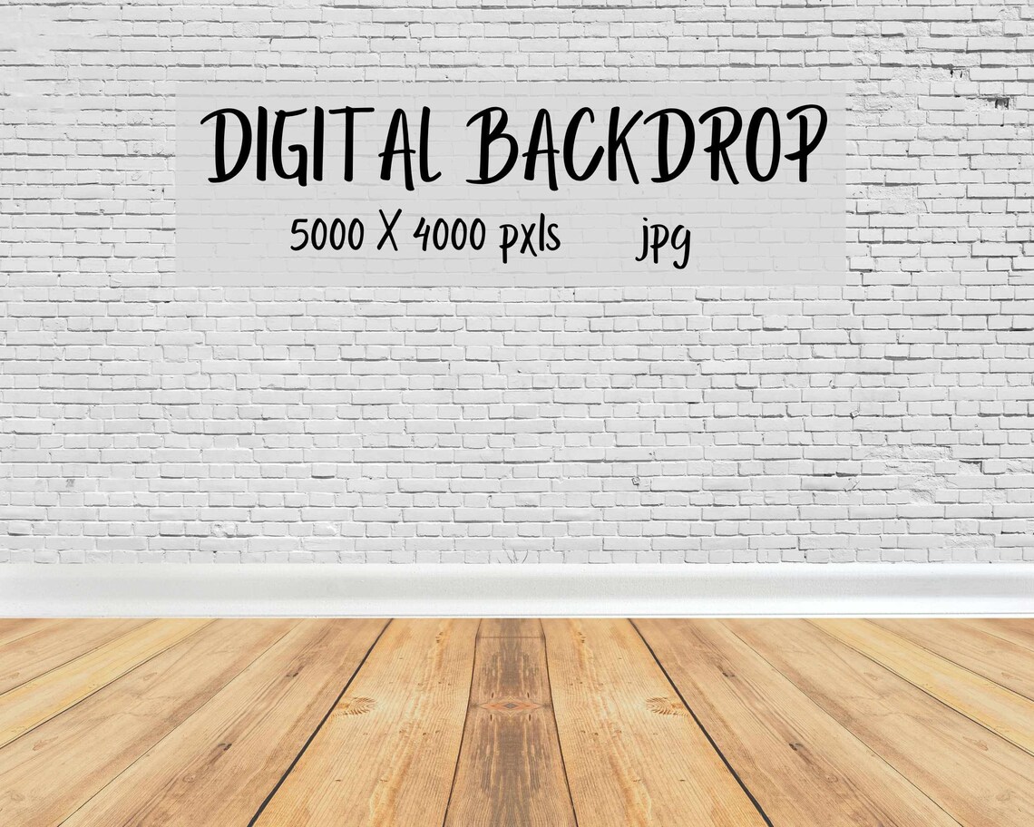 White Brick Backdrop, Digital Photography Backdrops, Blank Wall Mockup ...