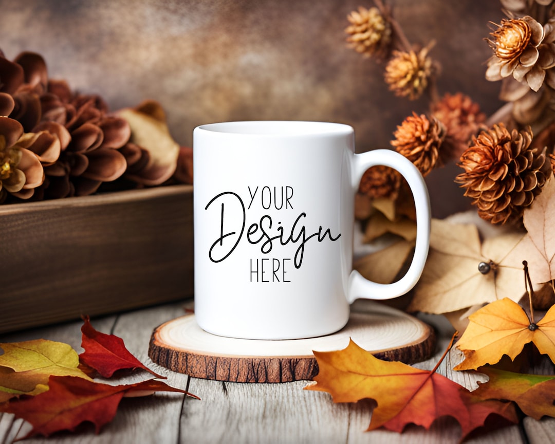 Fall Coffee Mug Mock up for Fall Mug SVG Designs and Printful Mugs ...