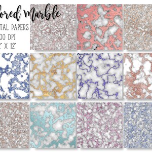 Colored Marble Digital Paper, Digital Scrapbook Paper, Pink Marble ...