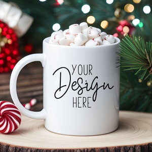 Printful Mug Mockup for Christmas Mug Designs, Coffee Mug SVG Christmas ...