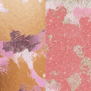 Pink and Gold Digital Paper, Digital Scrapbook Paper, Pretty Watercolor ...