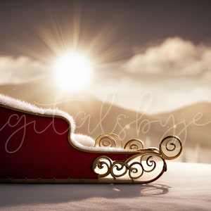 Santa Claus Sleigh Digital Backdrop Bundle, Digital Christmas Backdrops ...