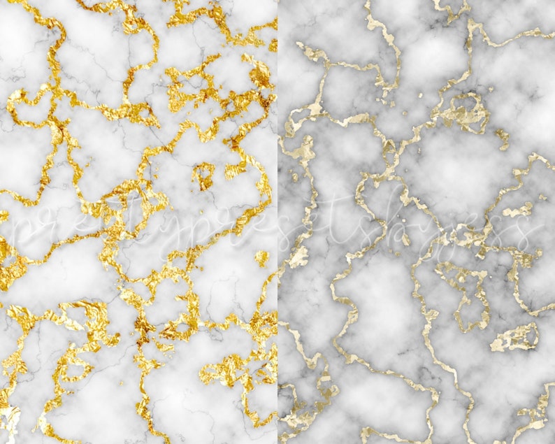Gold Marble Digital Paper, Gold Scrapbook Paper, Marble Digital Paper ...
