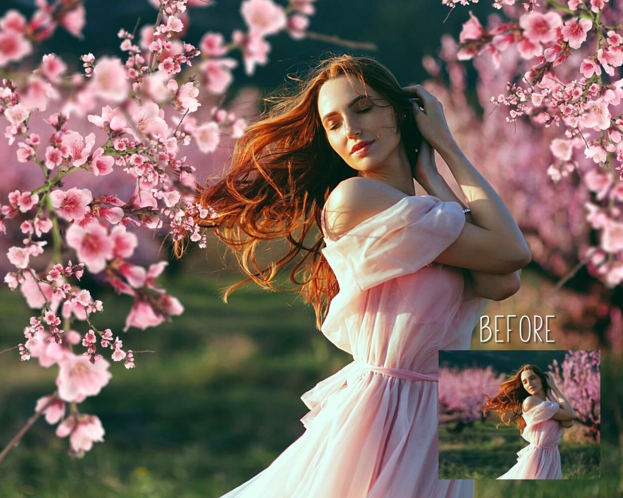 Cherry Blossom Flowers Overlay for Photoshop, Spring Photoshop ...