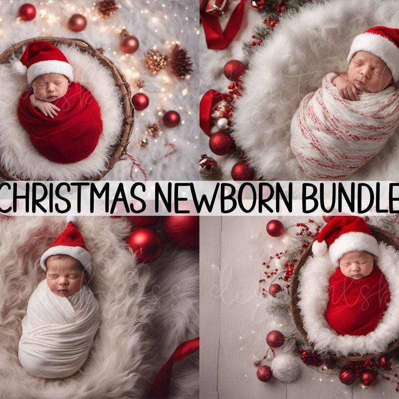 Christmas Newborn Digital Backdrop - Etsy