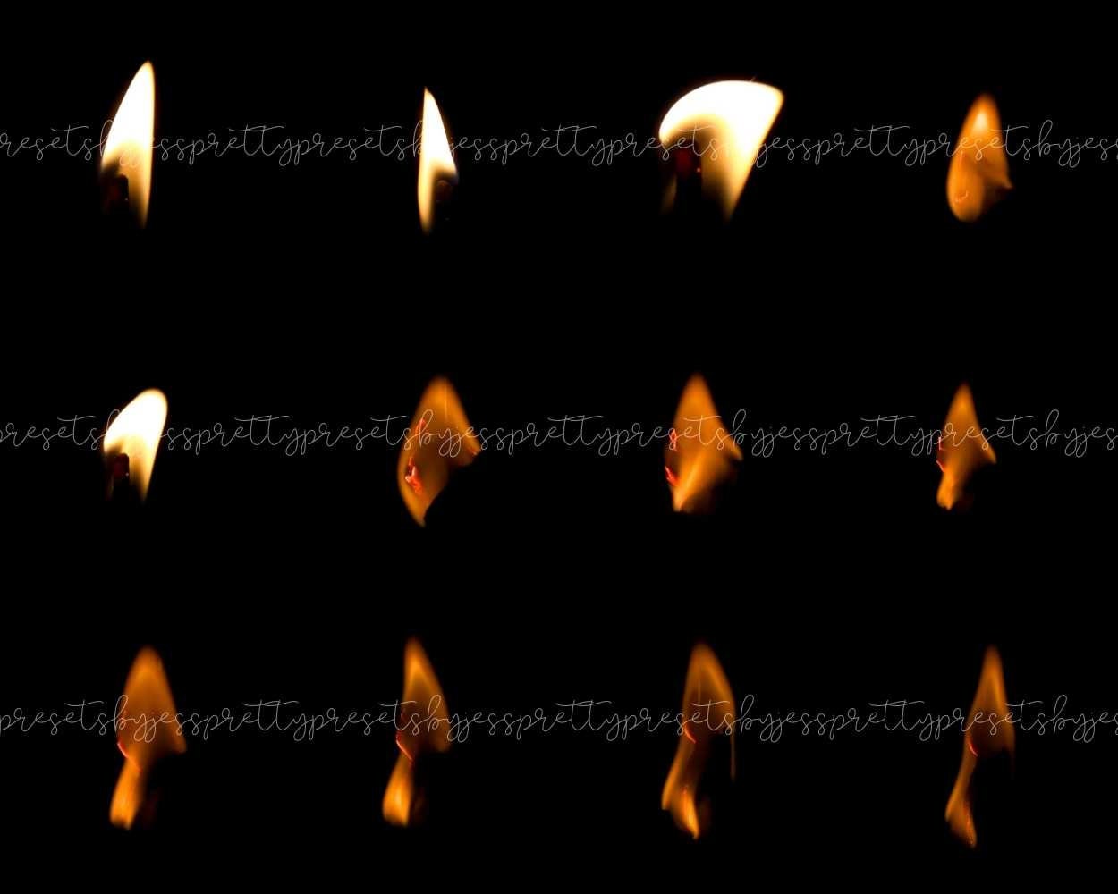 Candle Flame Overlays Light for Photoshop Editing Halloween | Etsy