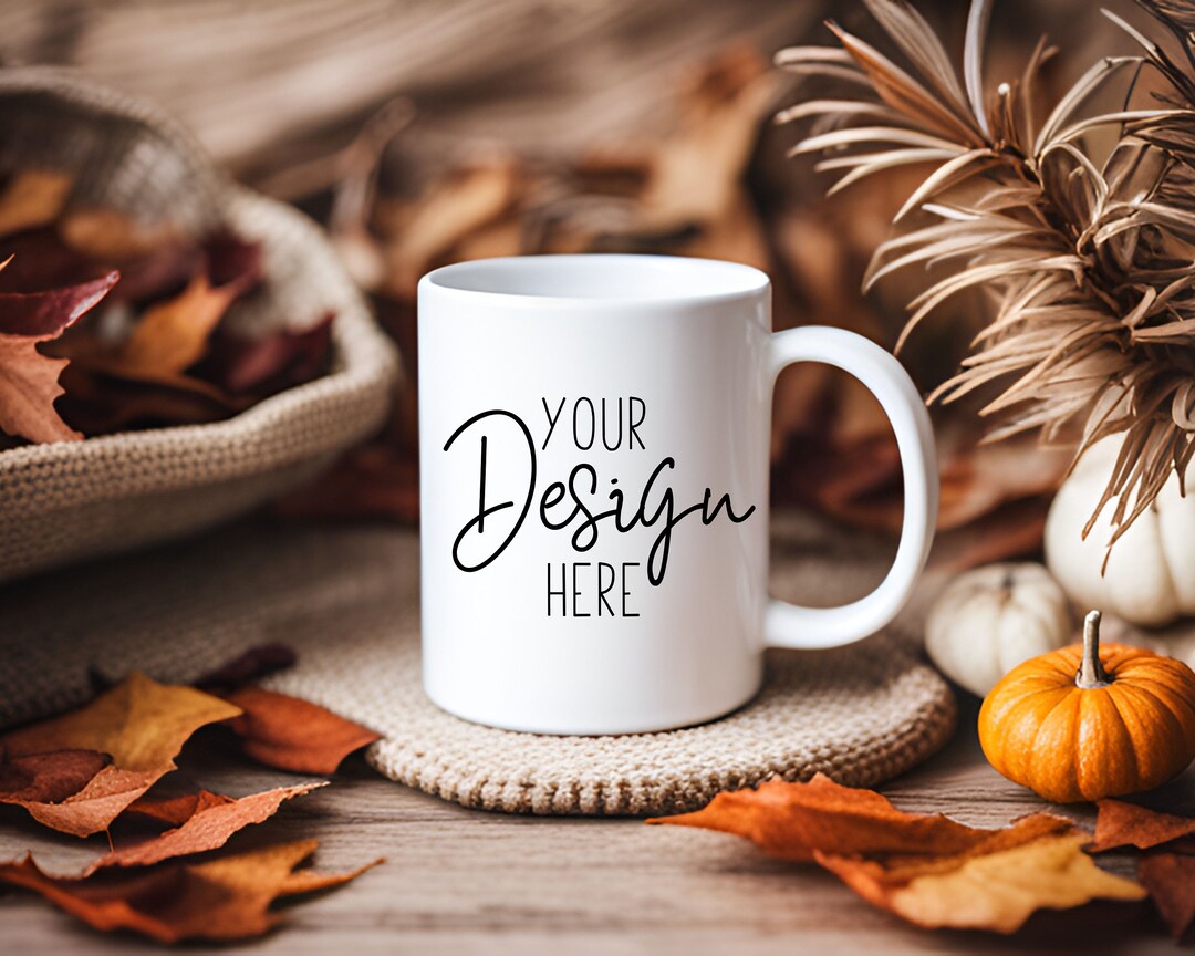 Autumn Coffee Mug Photo Mockup for Fall Mug SVG Designs and Printly ...