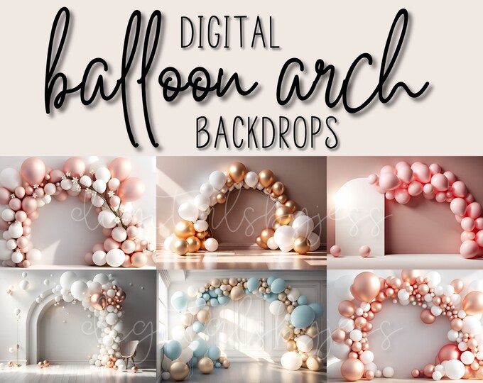 Balloon Digital Backdrop, Digital Photography Backdrop Bundle, Photo ...