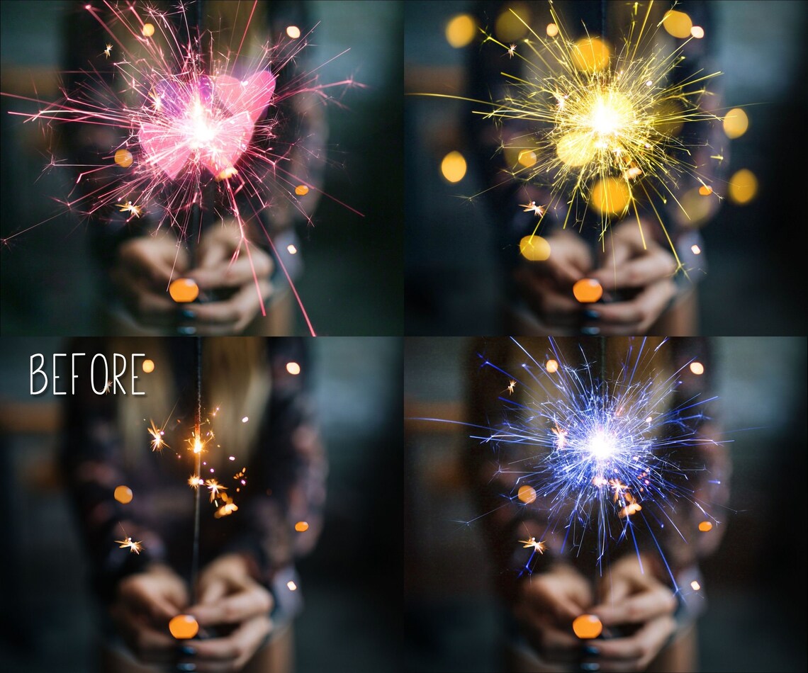 Sparkler Overlay New Years Eve Spark Light Overlay Bokeh - Etsy