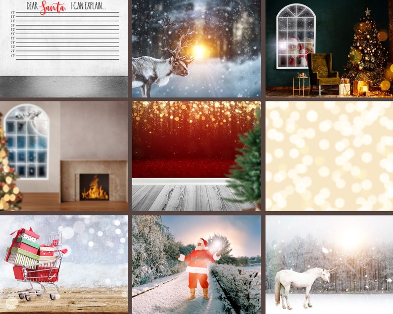 Digital Background Bundle Christmas Backdrop Digital - Etsy