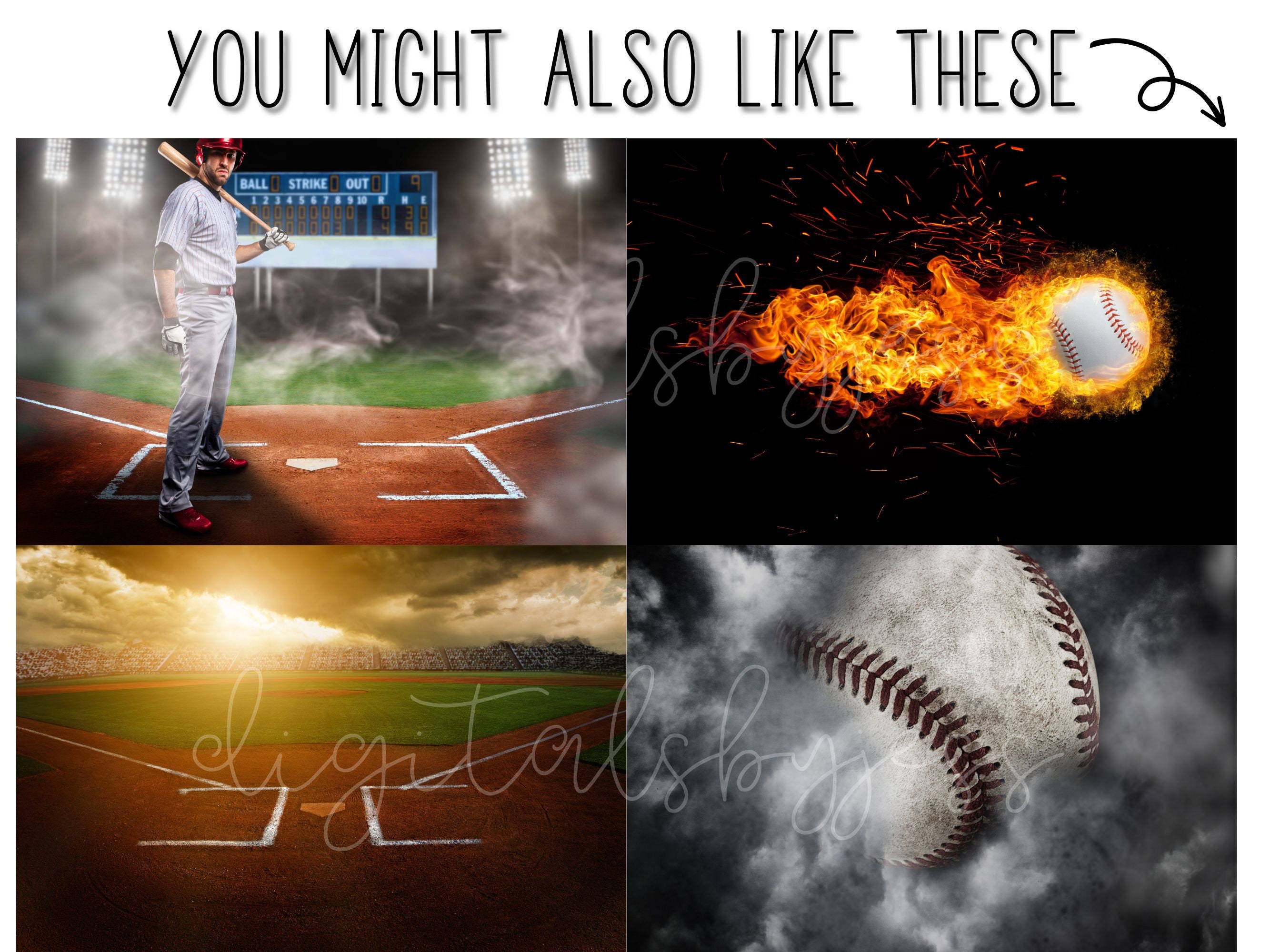 Softball Backdrop, Sports Digital Background, Sports Backdrop ...