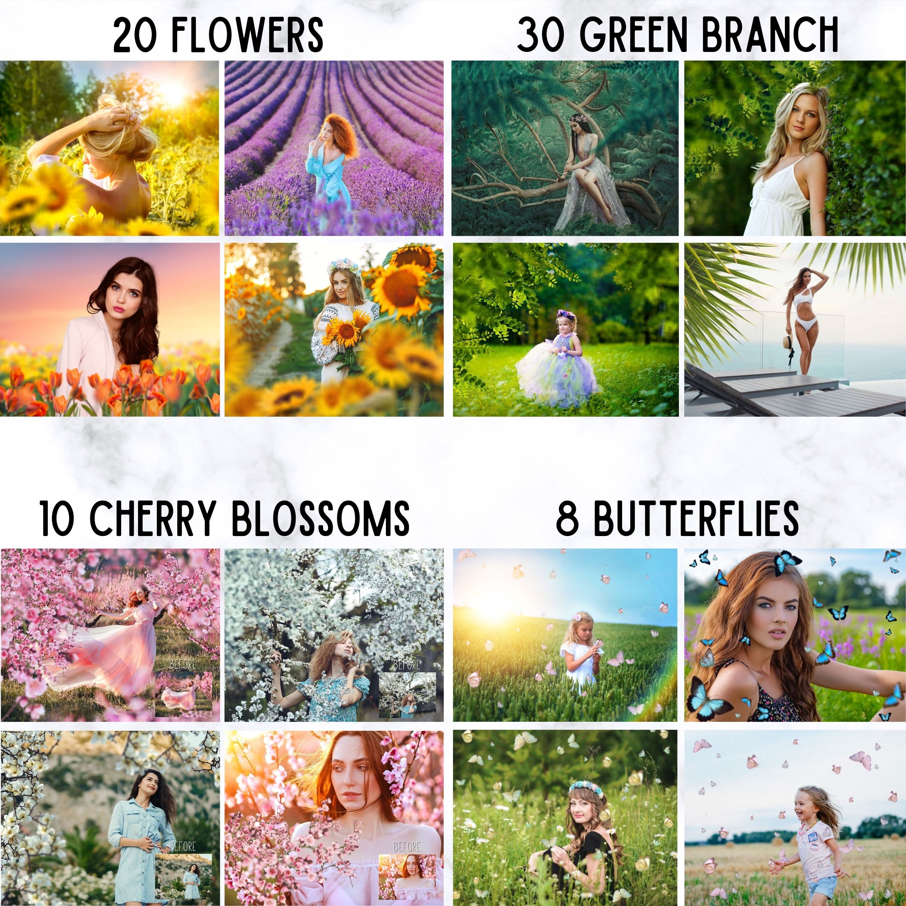 Spring Photoshop Overlays Summer Overlays Realistic Bubble - Etsy