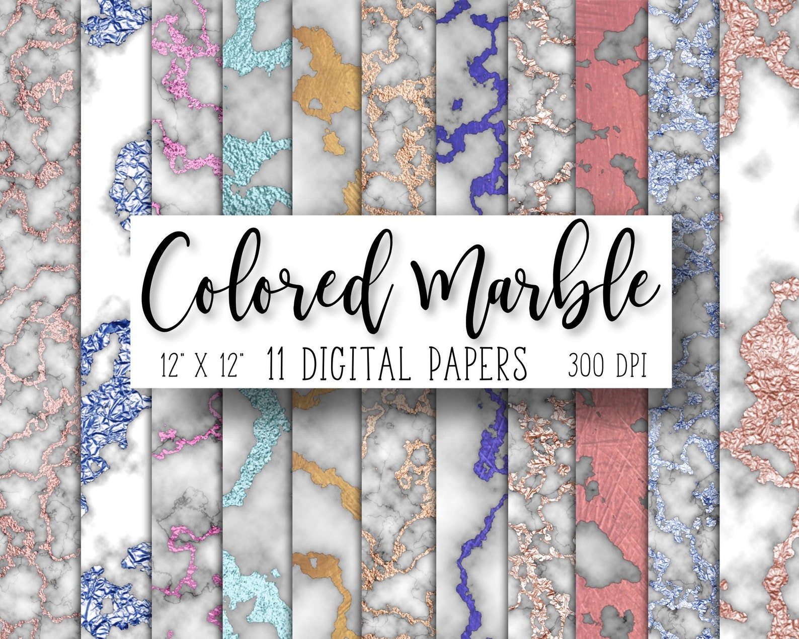 Colored Marble Digital Paper Digital Scrapbook Paper Pink | Etsy