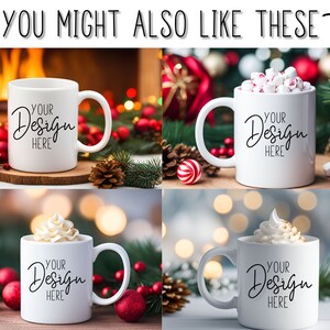 4 Christmas Coffee Mug Mockups - Blank Mug Mockup Bundle, Holiday Mug ...