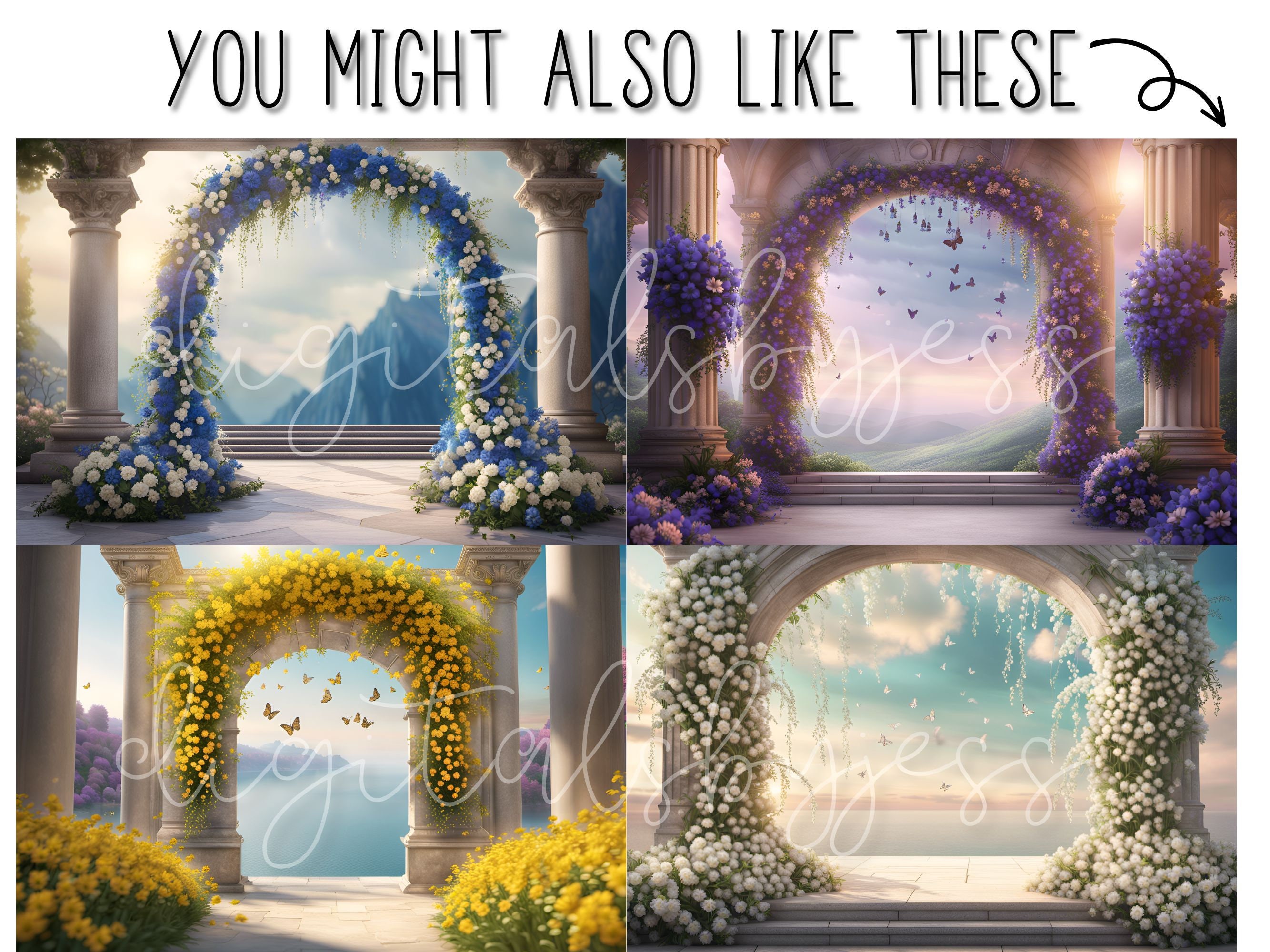 Rose Arch Digital Backdrop, Photography Composite, Flower Garden ...