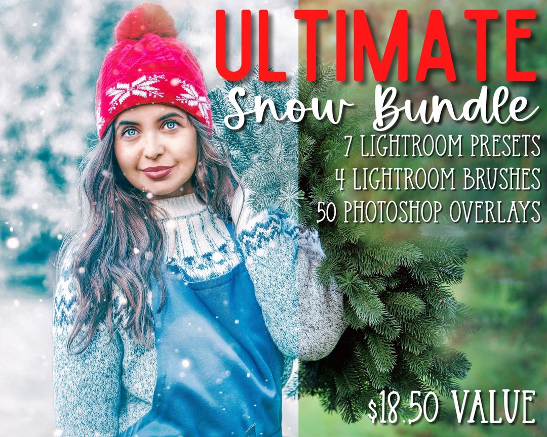 ULTIMATE Snow Overlay and Preset Bundle, Snow Overlay for Lightroom ...