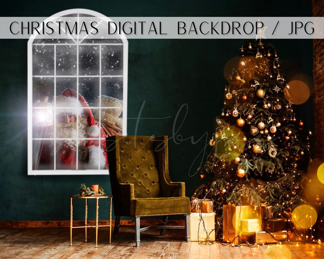 Santa Backdrop, Backdrop for Christmas Digital Backdrop, Christmas ...