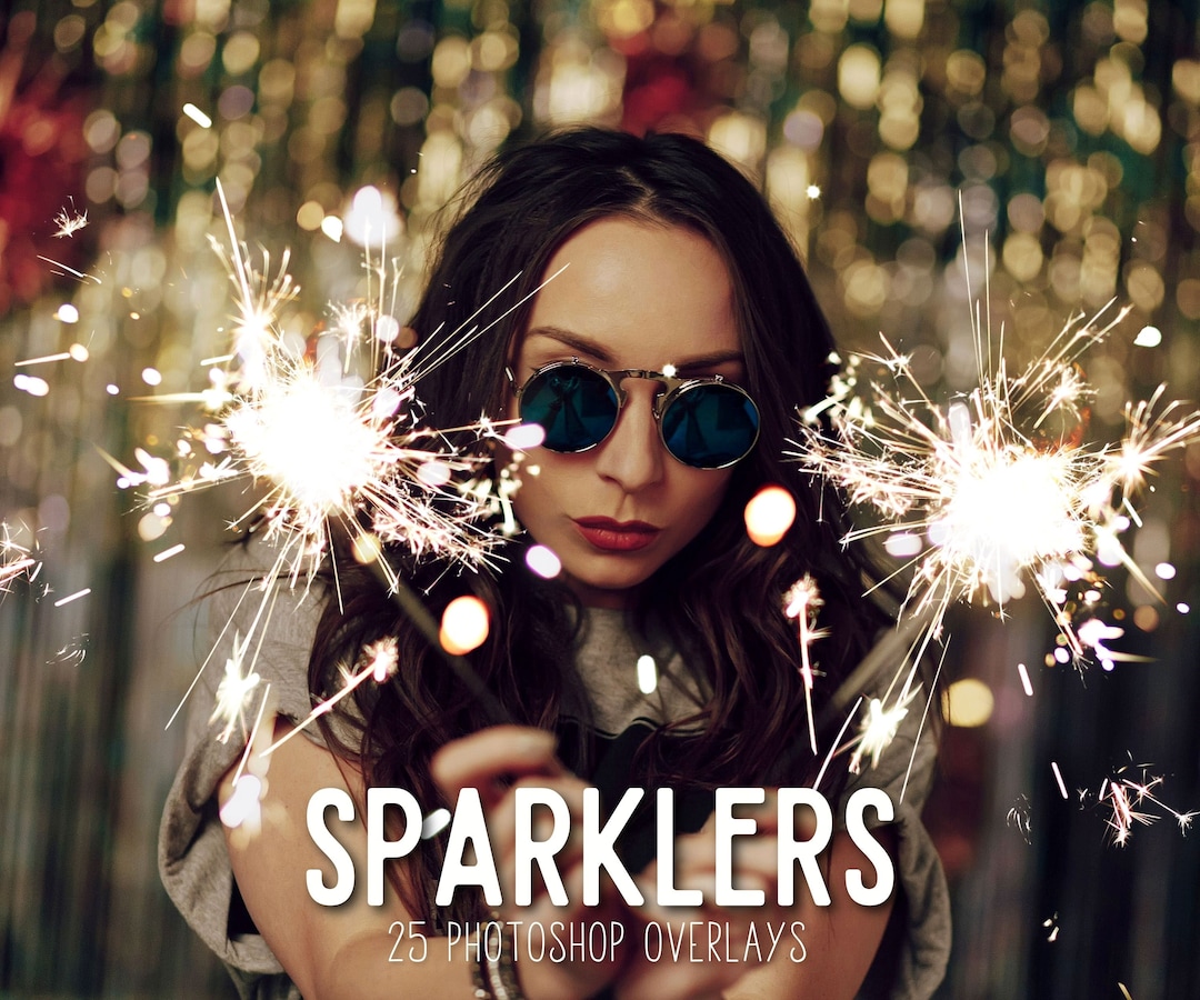 Sparkler Overlay, New Years Eve Spark Light Overlay, Bokeh Photoshop ...