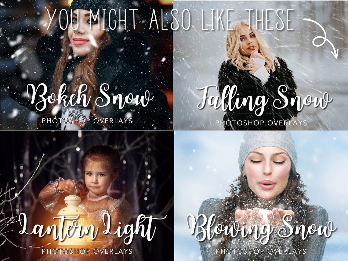 Falling Snow Photoshop Overlays, Winter Overlays, Christmas Overlays ...