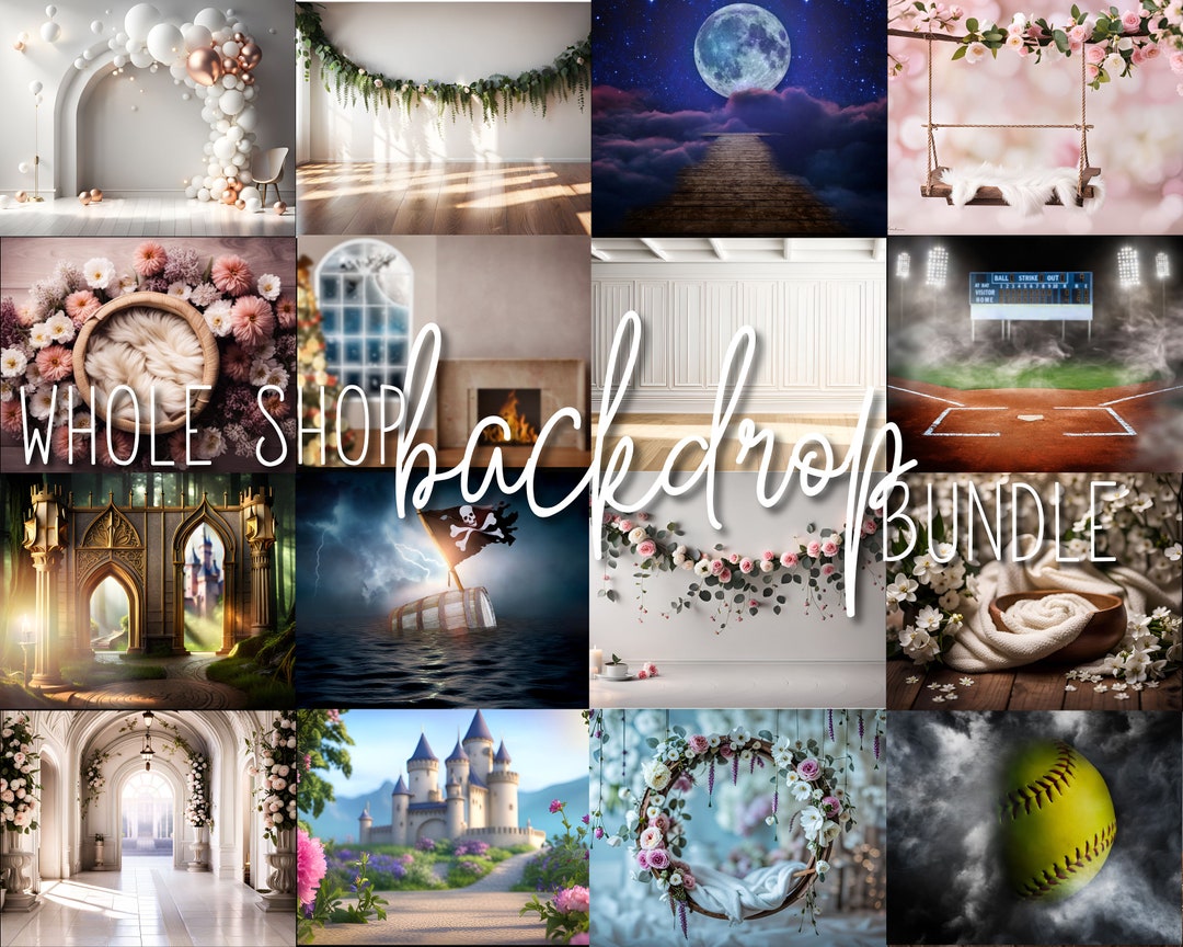 Digital Background Bundle, Christmas Backdrop, Digital Backdrop Bundle ...