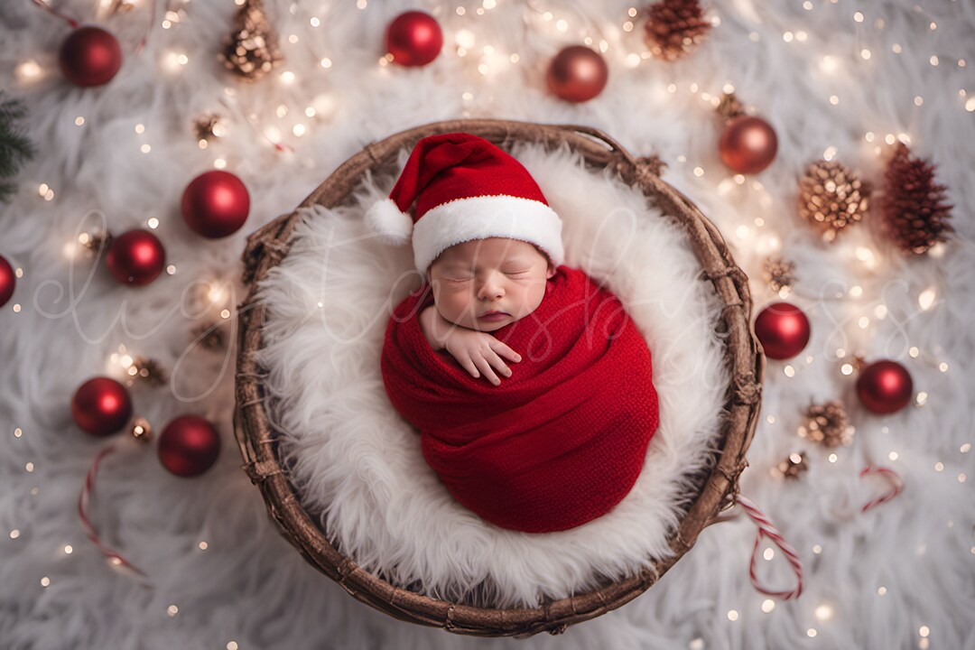 Christmas Digital Newborn Backdrop, Holiday Newborn Photography ...