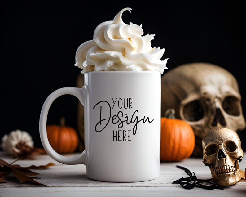 Halloween Mug Mockup Design, Halloween Mockups, Spooky Coffee Mug ...