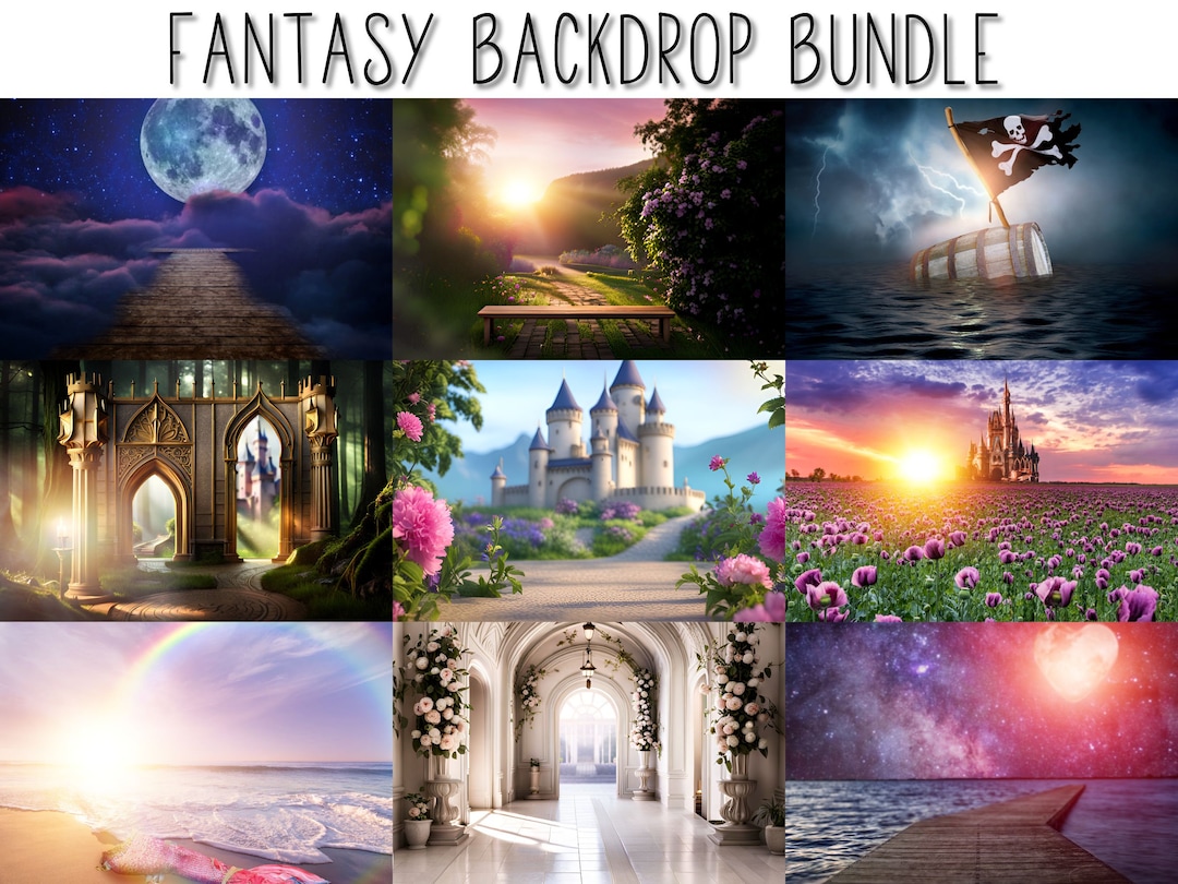 Fantasy Backgrounds Bundle, Fantasy Backdrops, Fairy Tale Abstract ...