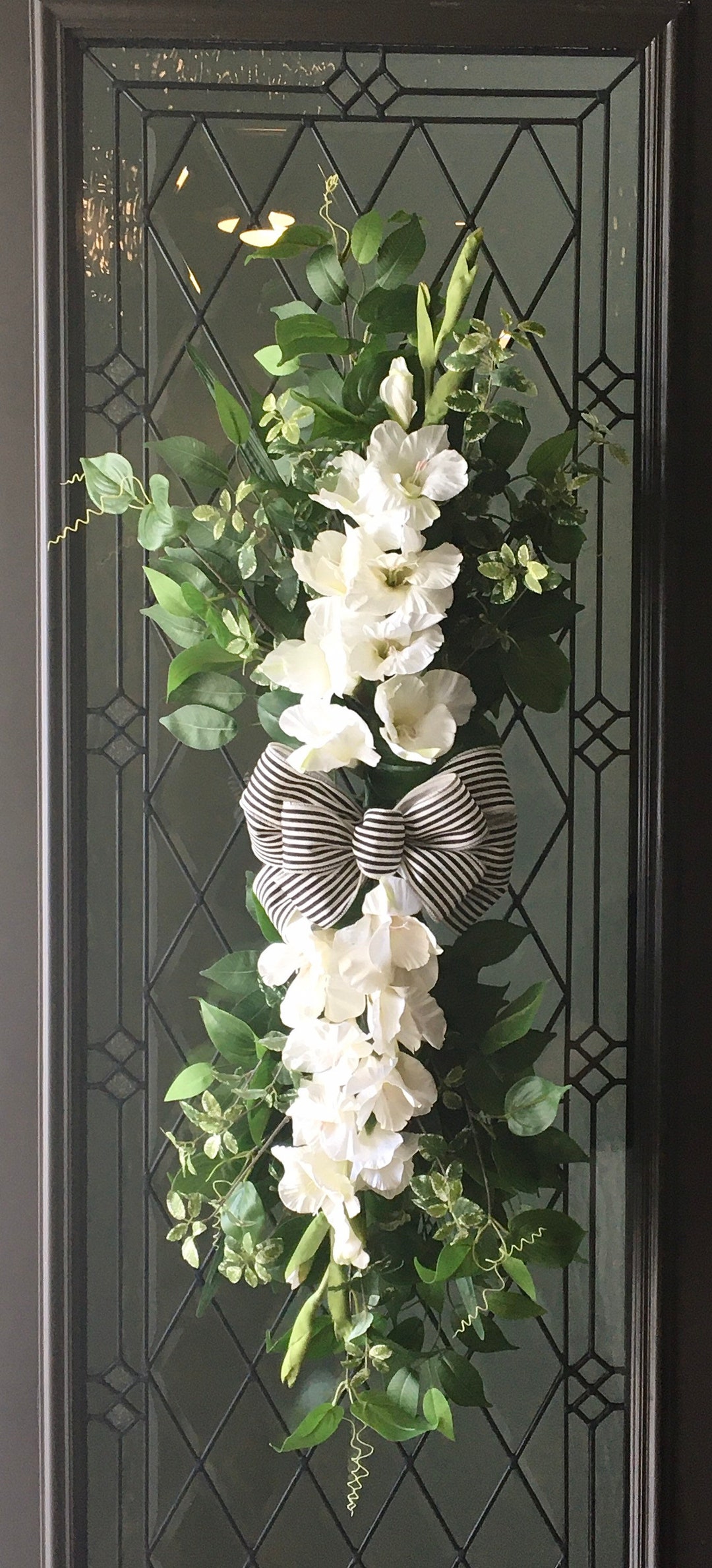 Elegant Large Swags for Front Double Doors, Naturalistic Greenery ...