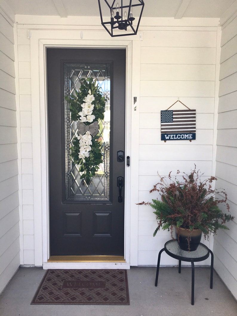 Elegant Large Swags for Front Double Doors, Naturalistic Greenery ...