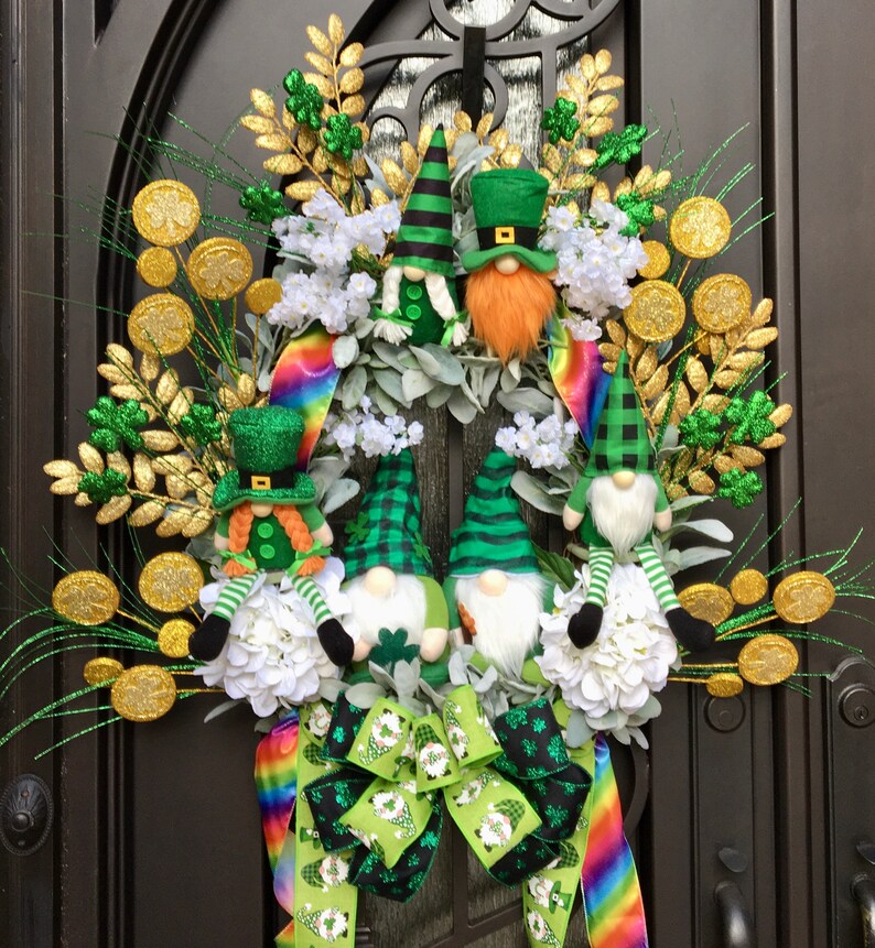 Extra Large Gnome St. Patrick's Day Wreath for Front Door - Etsy