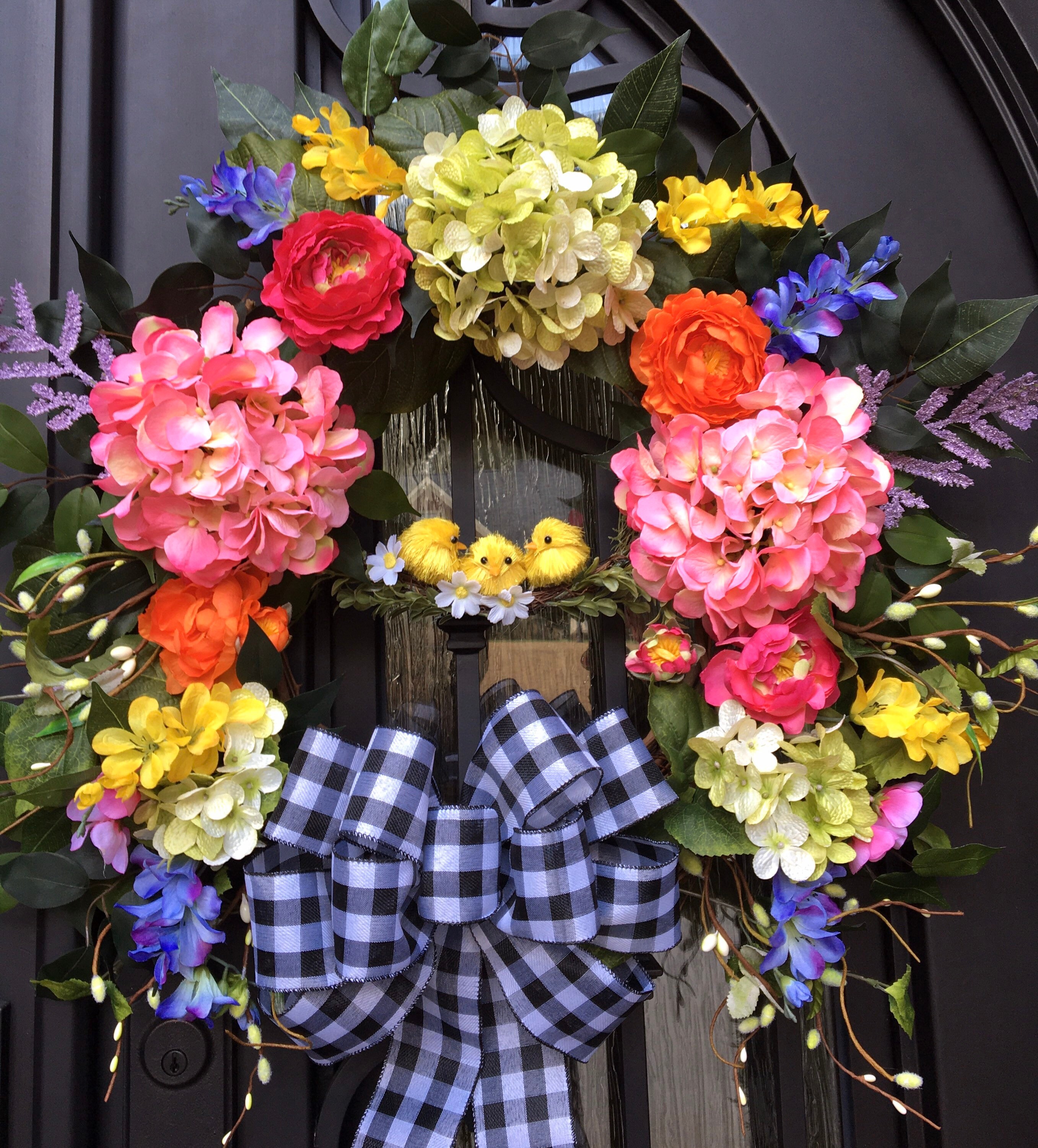 Large Front Door Wreath Colorful Spring and Summer Wreath - Etsy