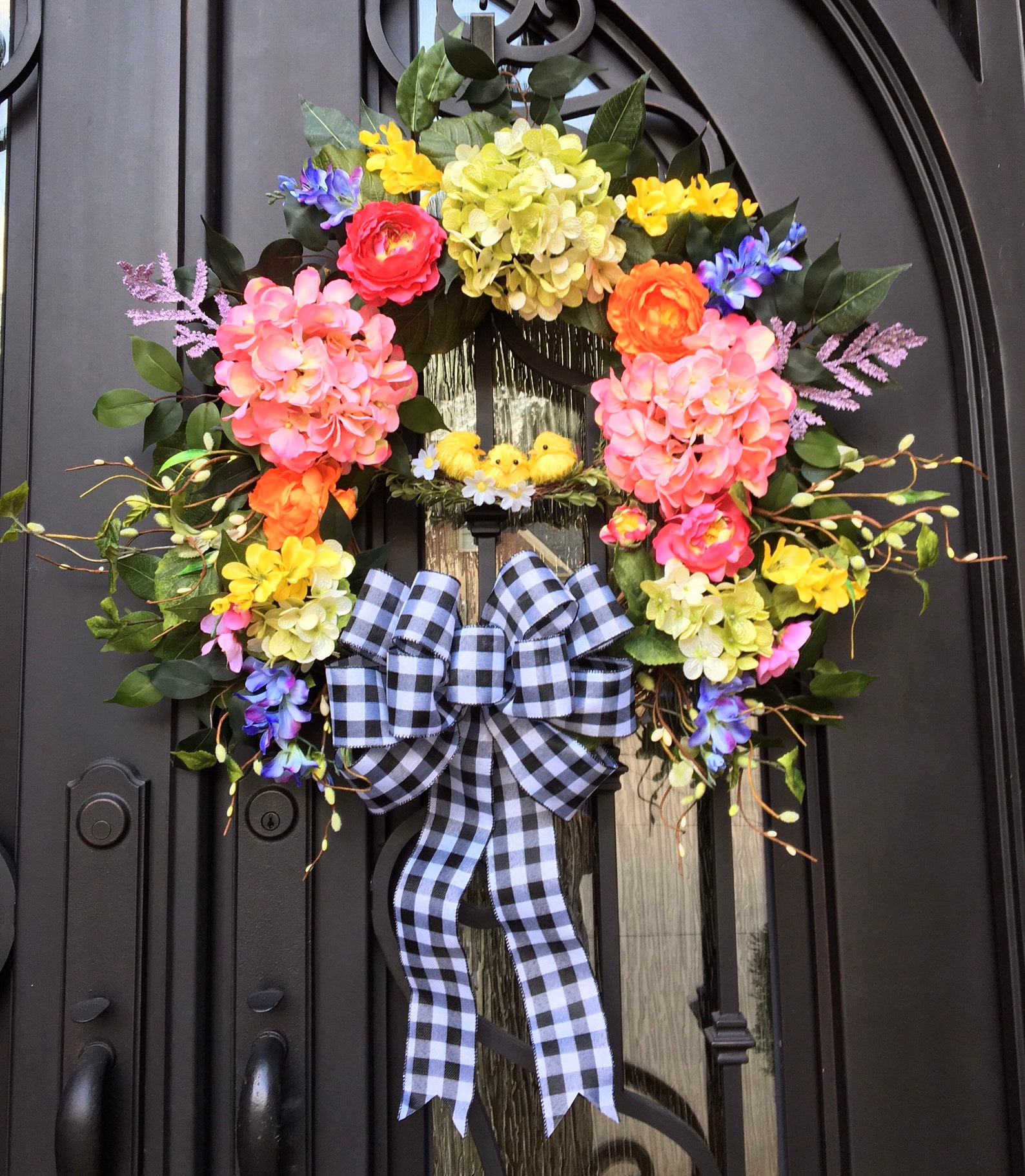 Large Front Door Wreath Colorful Spring and Summer Wreath - Etsy